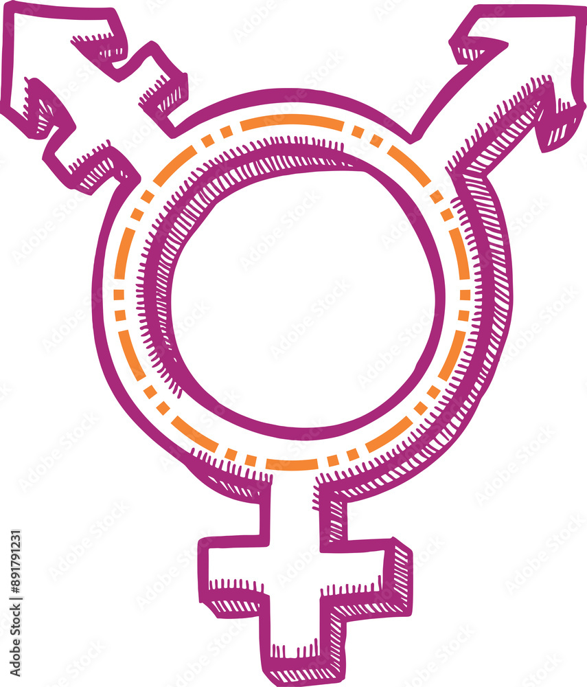 Stockillustratie Transgender symbol in 3d on transparent background ...