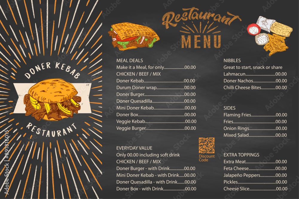 German Doner Kebab Hand drawn vector illustration. Making doner kebab ... German Doner Kebab Hand drawn vector illustration. Making doner kebab ...