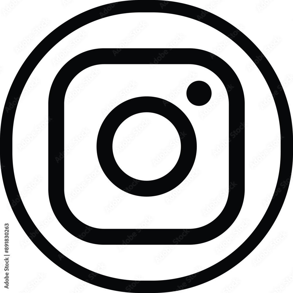 Instagram logo icon in flat line. Isolated on transparent background ...