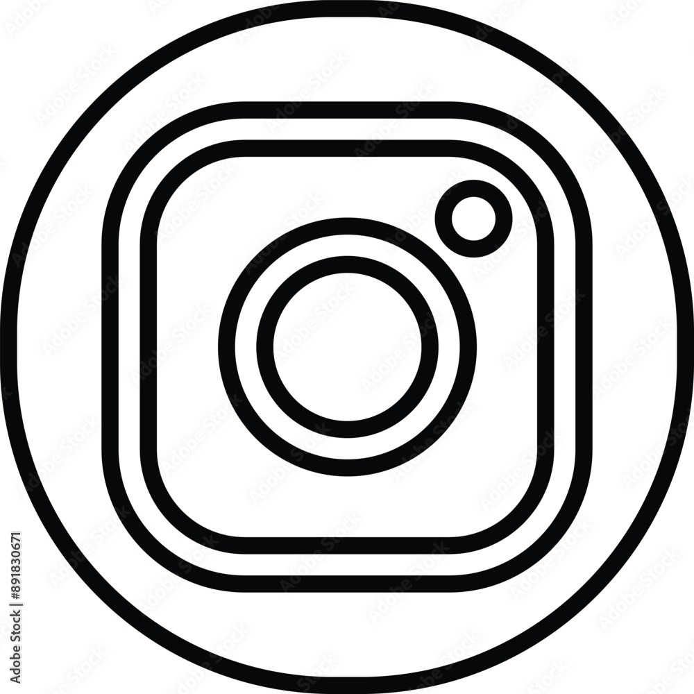 Instagram logo icon in line. Isolated on transparent background symbol ...