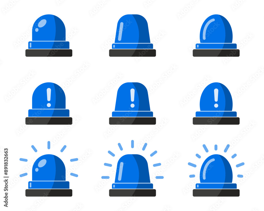 Emergency siren flashlight set for police, ambulance and alarms with ...