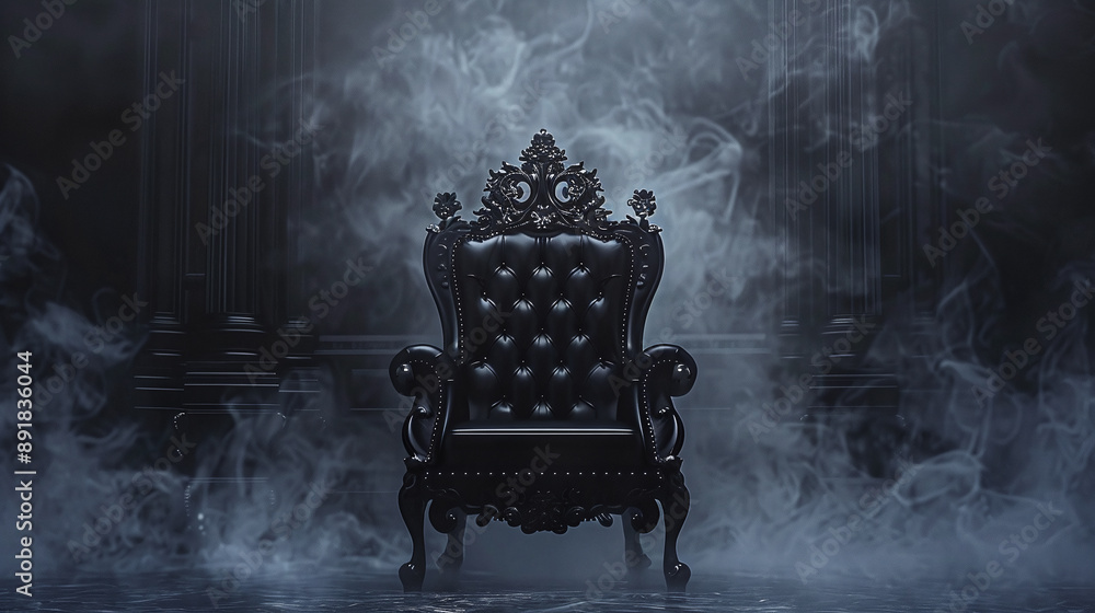 Royal throne. dark gothic throne front view, evil and luxury, Halloween ...