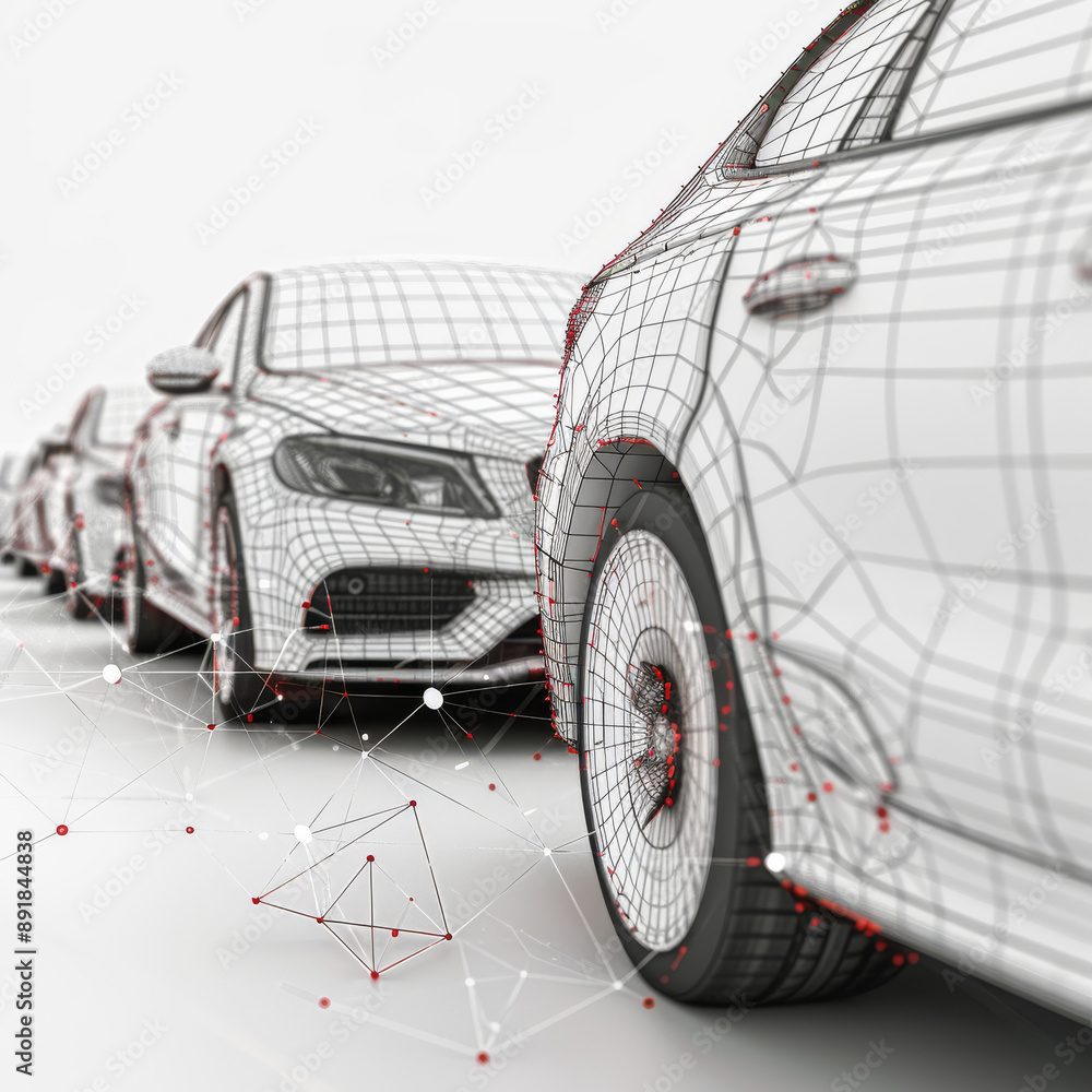 Cars for sale are shown in 3D on a white background. This is a way for ...