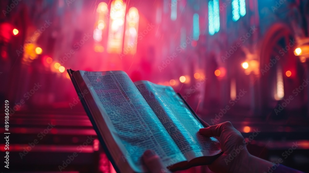 Christian background and worship and evangelism concept with church ...