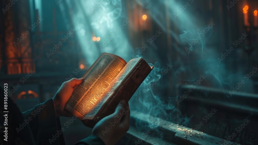 Christian background and worship and evangelism concept with church ...