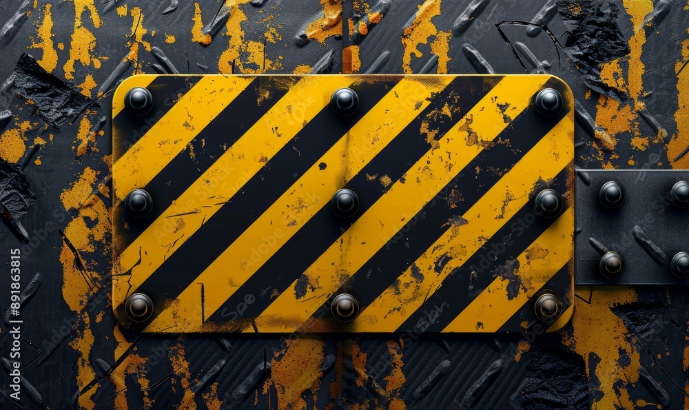 abstract yellow blank warning sign background with alert symbol and ...