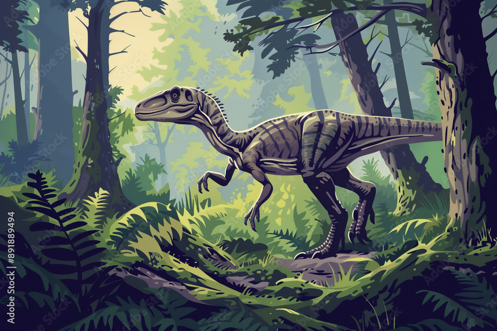 Velociraptor fast and lethal dinosaur hunting in prehistoric forest ...