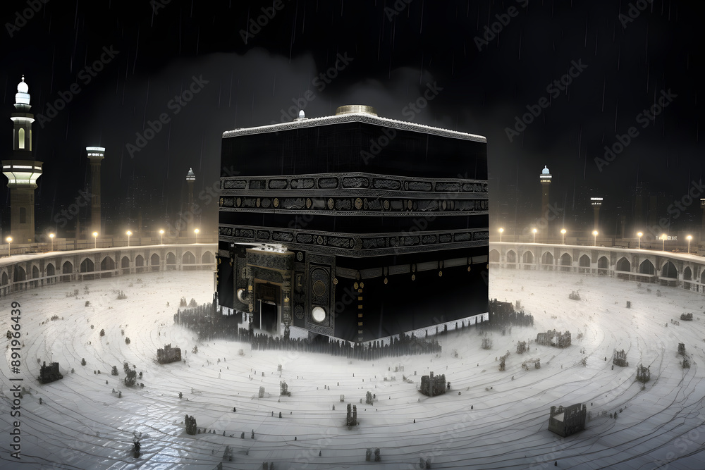 kaaba in meka, kaaba illustration in meka, mecca kaaba Stock Photo ...