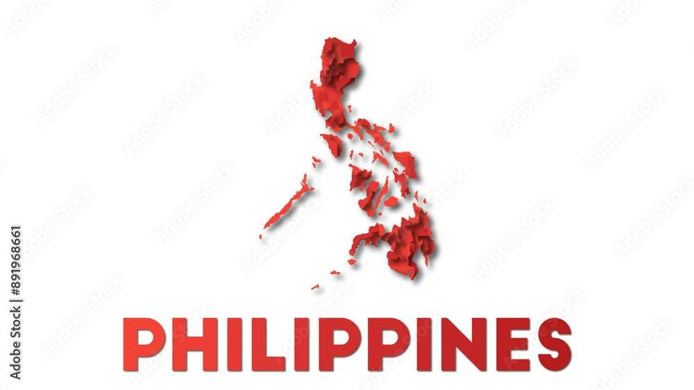 Philippines map showing regions. Animated country map with title. 4k ...
