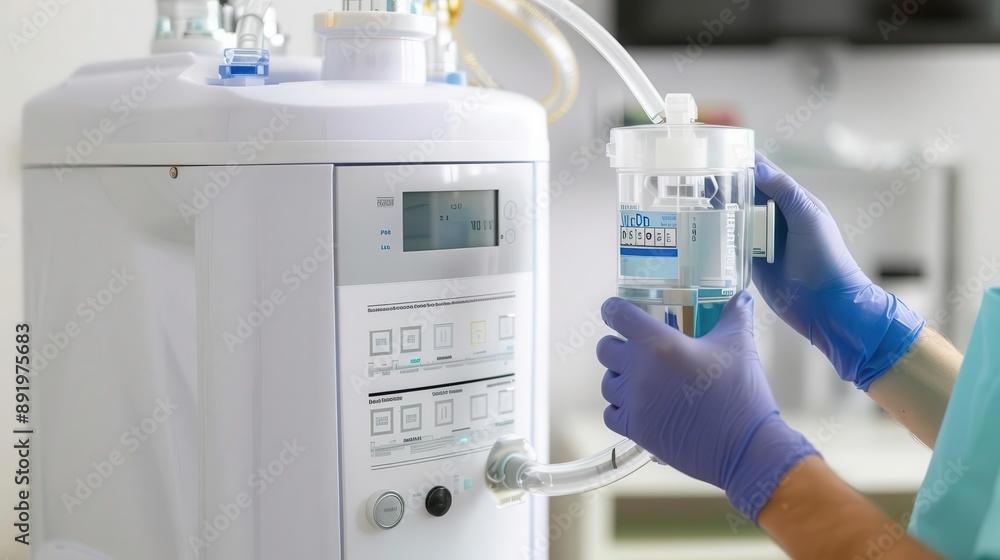 Elderly person using an oxygen concentrator, World COPD Day, senior ...