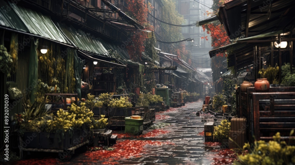 4K Alley Wallpaper, Landscape of an abandoned city. 4K Quality Stock ...