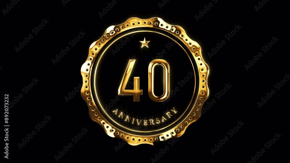 40th Anniversary Celebration. Golden 40 Years Anniversary Animation in ...