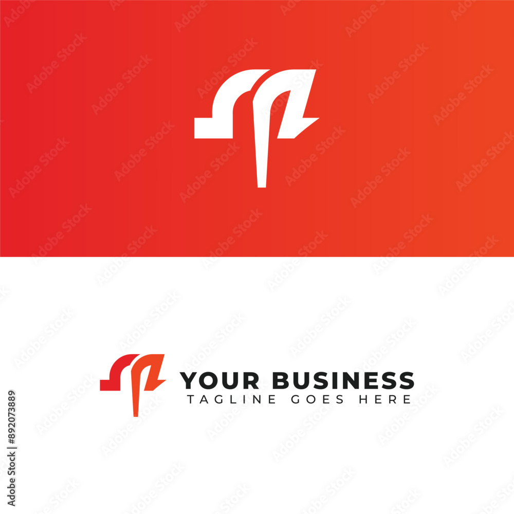 monogram bold initial letter MP logo design vector illustration with ...