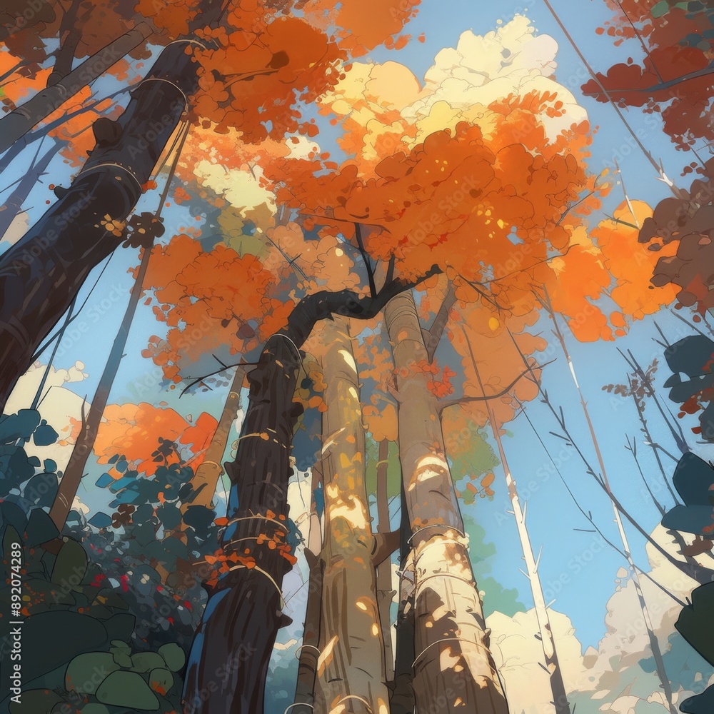 Autumn Woods Anime: A Whimsical Forest Scene Embracing the Enchanting ...
