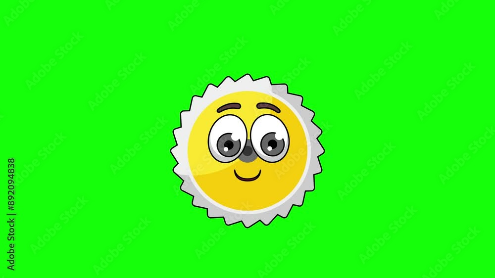 saw blade cartoon with a smiling face with heart eyes, emoji emoticon ...