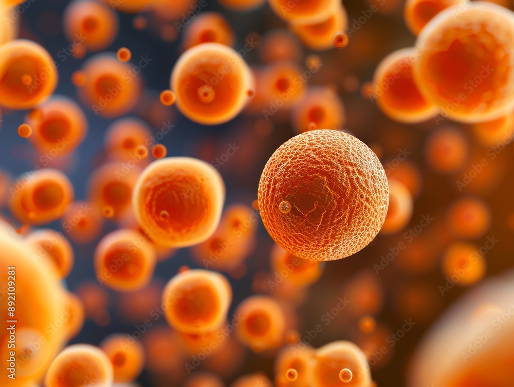 Microscopic view of beer yeast cells in a brewing environment, Beer ... Microscopic view of beer yeast cells in a brewing environment, Beer ...