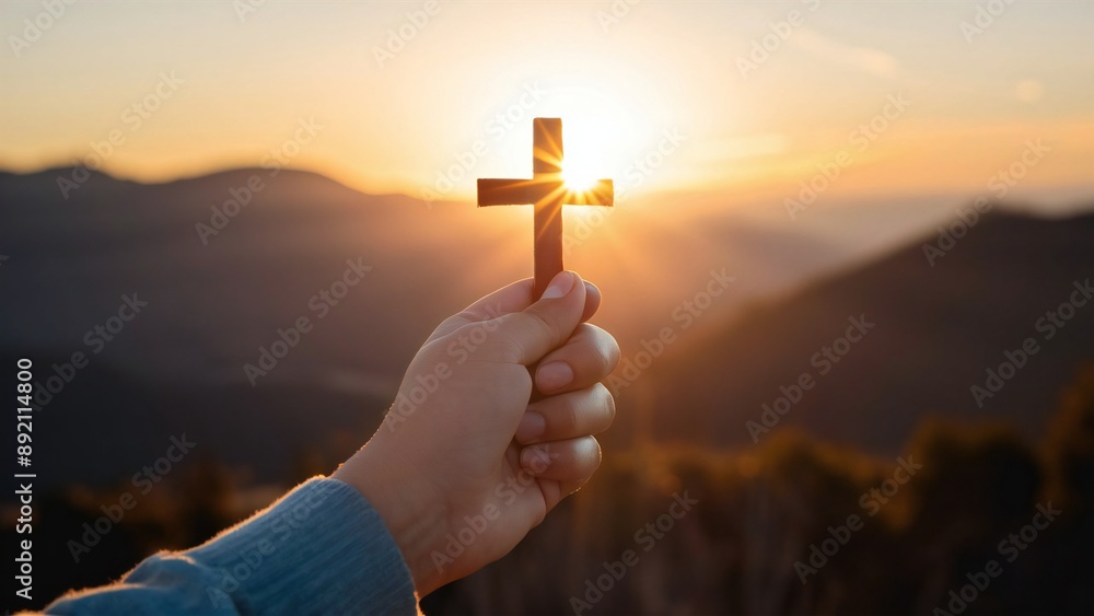 Jesus on cross, cross in the sky, cross in the night image depicting ...