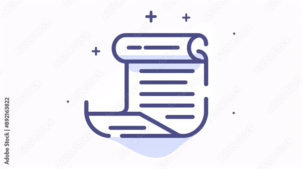 Outline invoice symbol with stroke outline. Digital payment receipt ...