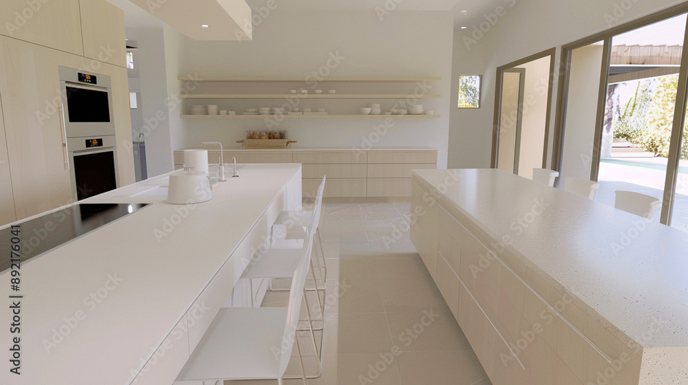 Foto de modern kitchen interiors featuring sleek cabinetry, minimalist ...