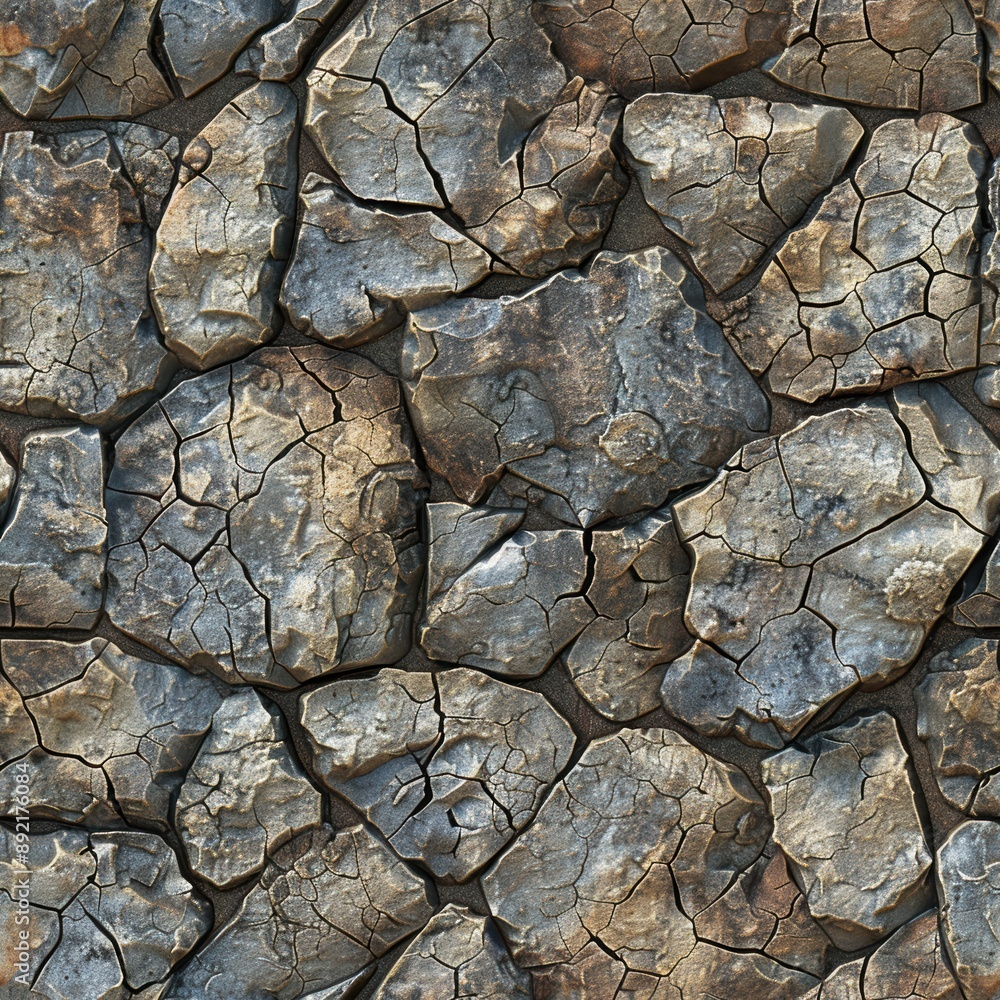 A close up of a rock wall with many cracks and holes. The wall appears ...