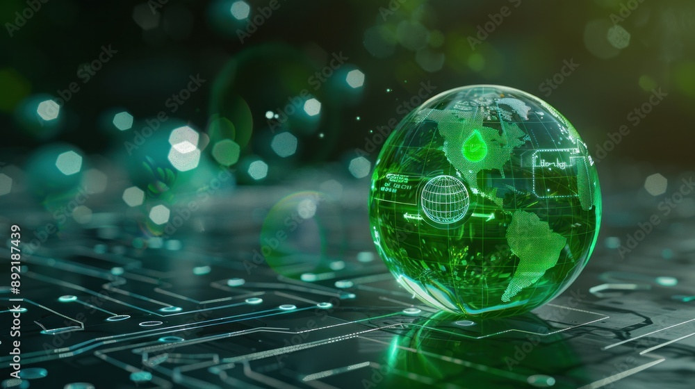 LCA-Life cycle assessment concept.A green ball with an LCA icon ...