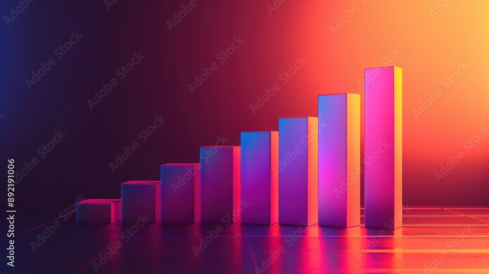 Gradient fills on horizontal bar chart, simple labels, realistic ...
