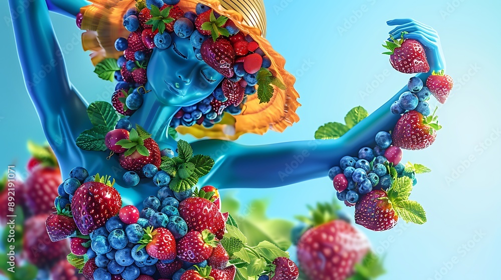 8K ultra hyper-realistic image of a female figure composed of ...