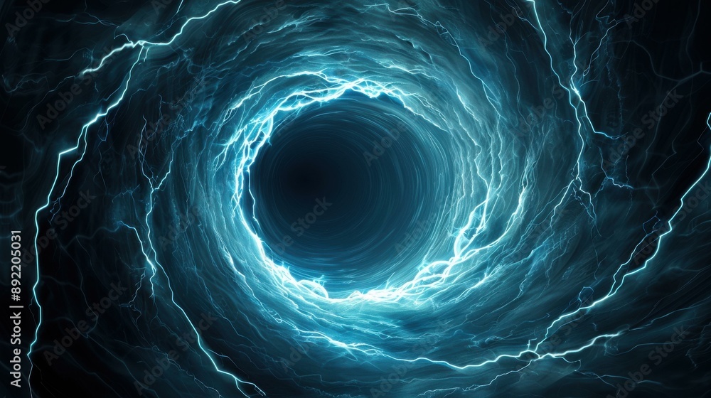 Discover a stunning blue portal effect with dynamic lightning circles ...