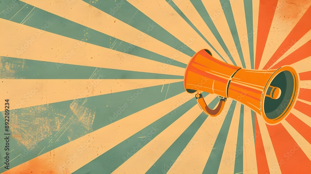 Megaphone image with a retro feel that recalls old-fashioned ...