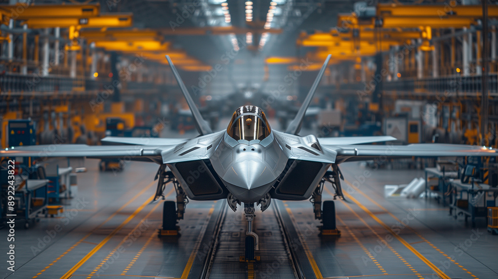 Production of 6th generation fighter jets in a manufacturing facility ...