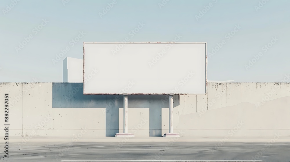 Full body shot photo of a billboard sign against a white background ...
