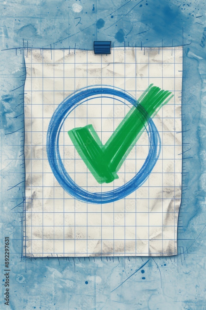 Approved Blueprint. A blueprint for a construction project with a green ...