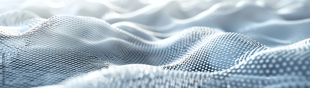 Dynamic 3D wave of interlocking white hexagons, creating a flowing ...