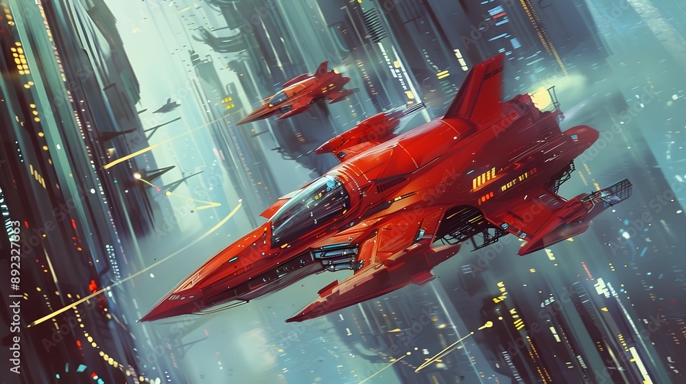 Powerful crimson launch vehicle leading an unconventional fleet of ...