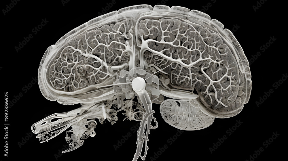 High-resolution Computed Tomography (CT) Scan of a Human Brain ...