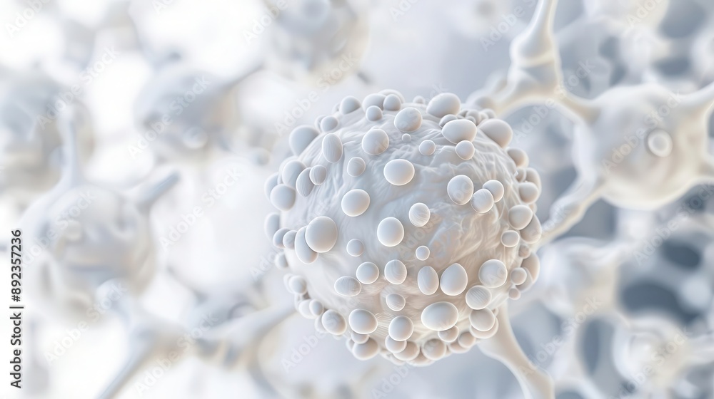 High-detail 3D scan of a mast cell in connective tissue, mast cell ...