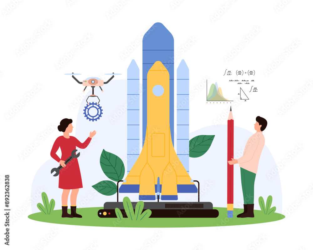 Rocket launch, futuristic aerospace mission, astronomy and space ...