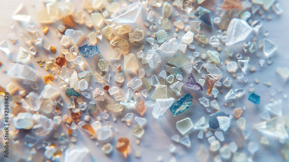 Collection of Colorful Microplastics on Clean Background. Collection of ...
