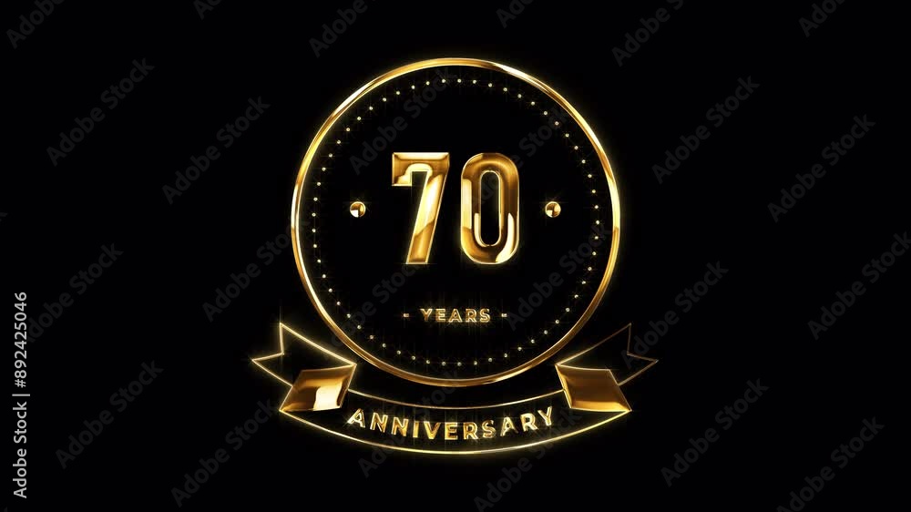 70th Anniversary Celebration. Golden 70 Years Anniversary Animation in ...