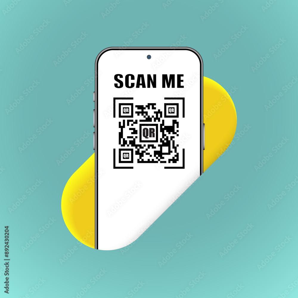 QR Code Verification 'SCAN ME' Template with Smartphone for ...