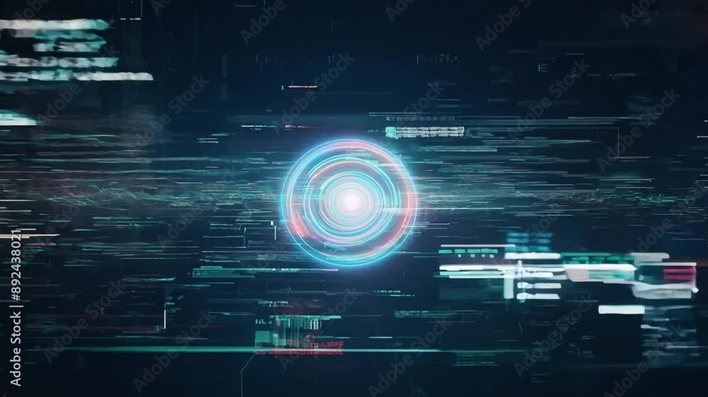 Futuristic Hacker Interface Digital Hacking Ui With Glowing Target Cybersecurity Digital