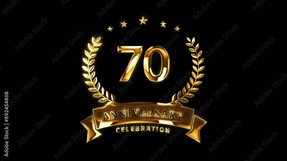 70th Anniversary Celebration. Golden 70 Years Anniversary Animation in ...