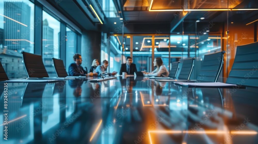 team of directors conducting a project review meeting, discussing ...