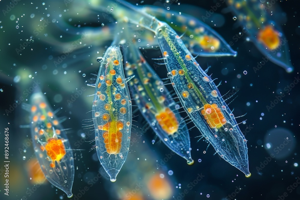 Microscopic View of Vibrant Ciliates in Freshwater under Bright ...