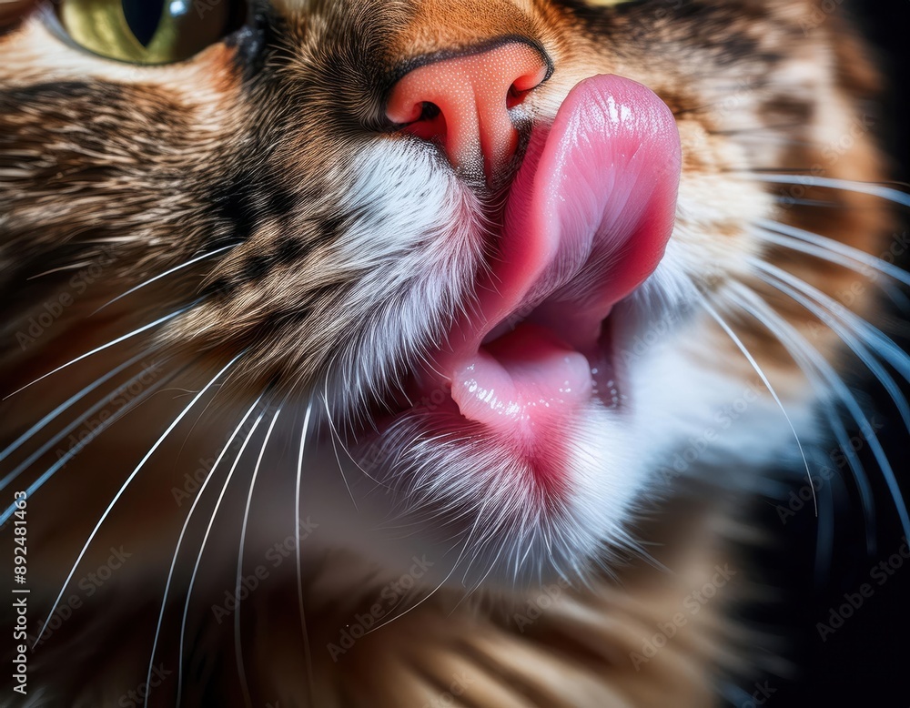 Cat's Tongue Close-Up: A Detailed Look at the Spiky Surface Stock Photo | Adobe Stock