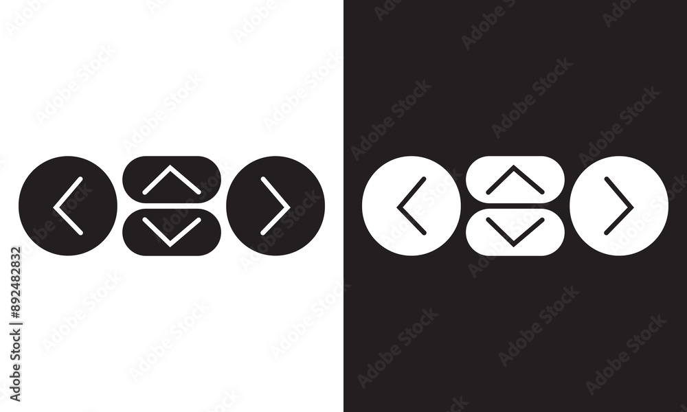 Arrow buttons icon set. Website slider navigation symbols. Next and ...