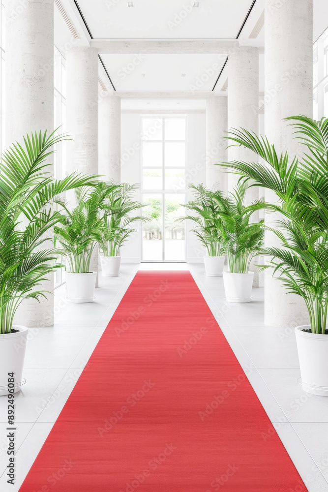 grand opening decor, Elegant grand opening decor with lush red carpet ...