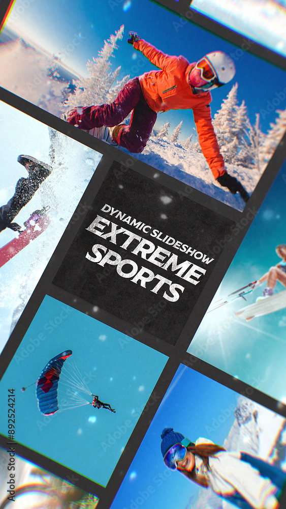 Extreme Sports Dynamic Slideshow. Vertical Stories Opener for Social ...