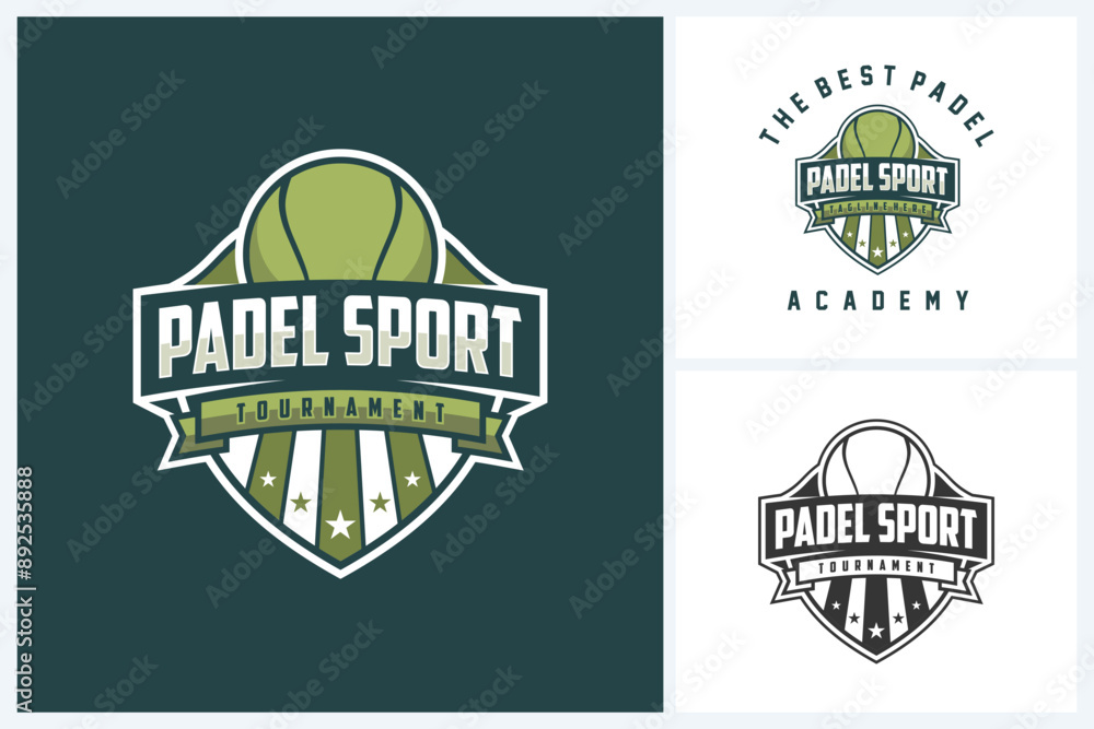 Padel logo sport design template, padel sport emblem vector, padel game ...