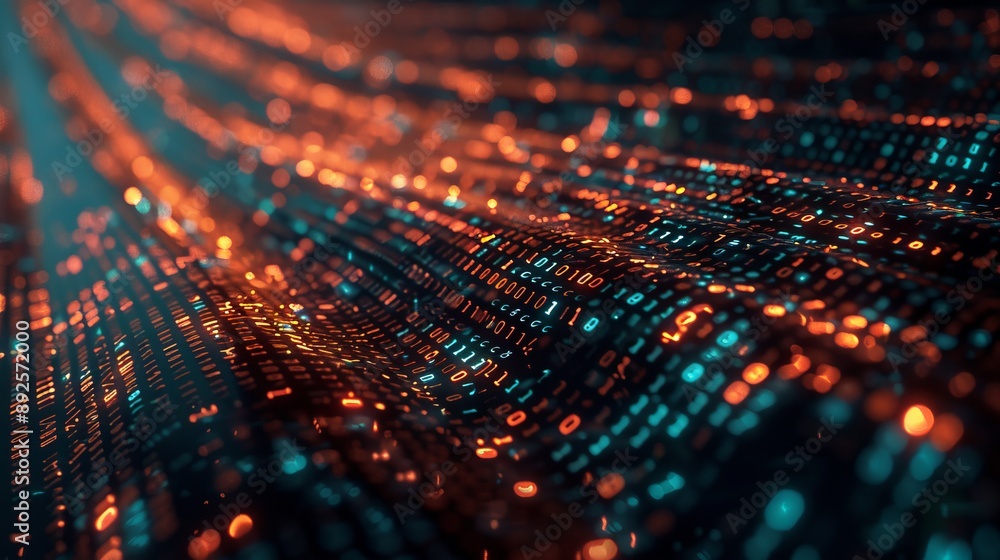 Digital Data Flow Abstract Representation Of Information Technology This Abstract Image